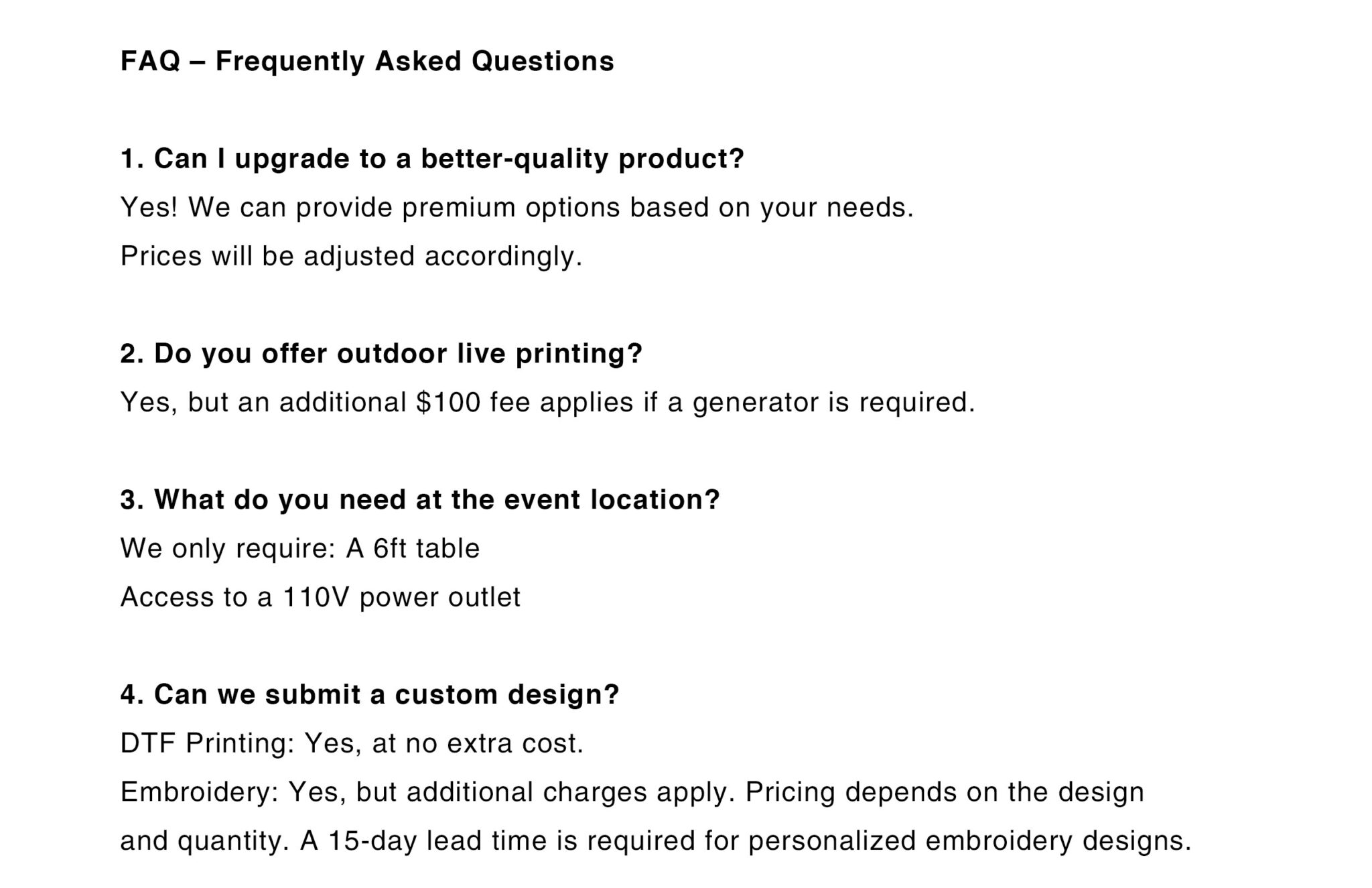 Live Printing - Six Finest